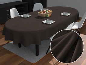 Biante Sametový oválný ubrus Velvet Premium SVP-016 Tmavě hnědý 140x180 cm