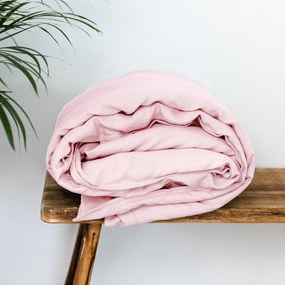 TULULUM Světle růžový lněný povlak na přikrývku COMFORT LOTOS Rozměr přikrývky: 140 x 220 cm