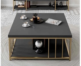 Designový konferenční stolek Natine 90 cm antracitový/zlatý