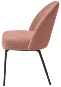 OnaDnes -20% Růžová sametová jídelní židle Unique Furniture Creston