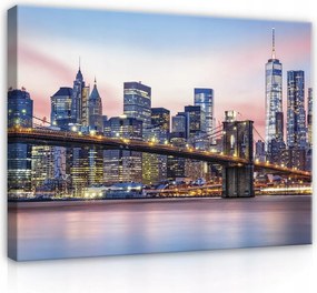 Obraz 100x75 New York Brooklynský most Manhattan mrakodrapy město