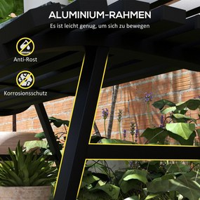 Outsunny Hliníková Zahradní Lavice pro 2 Osoby, Odolná Proti Počasí, UV-odolný Zahradní Nábytek s Designem Žaluzií, Parková Lavice s Nosností 240kg, …