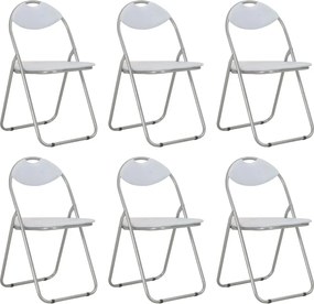 vidaXL Skládací jídelní židle 6 ks umělá kůže [284409] Barva: Bílá