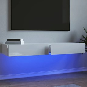 TV skříňky s LED osvětlením 2 ks bílé vysoký lesk 60x35x15,5 cm