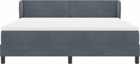 Postel s boxspringem s čelo Tmavě šedá 180 x 200 cm samet 3340401