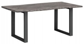 Šedý jídelní stůl masiv akát Grey 170x90 černé nohy