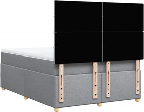 Box spring postel s matrací světle šedá 160 x 200 cm textil 3291331
