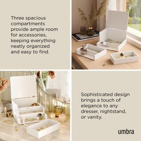 Matně bílý dřevěný koupelnový organizér Malibu – Umbra