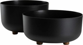 Sada 2 ks květináčů Terra 14,4x29,7/17x26,9 cm černá