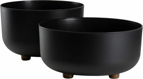 Sada 2 ks květináčů Terra 14,4x29,7/17x26,9 cm černá
