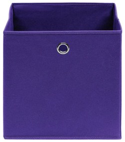 Úložné boxy 10 ks fialové 32 x 32 x 32 cm textil - Default Title