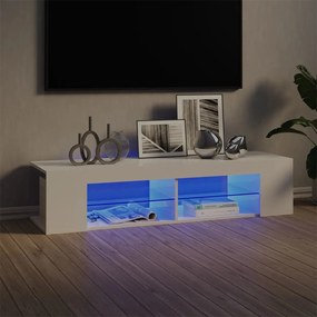 vidaXL TV skříňka s LED osvětlením 135x39x30 cm [804231] Barva: bílá s vysokým leskem