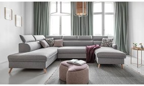 Světle šedá rozkládací rohová pohovka (levý roh) Sweet Harmony – Miuform