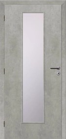 Solodoor Interiérové dveře Etta 7, 80 L, 850 × 1985 mm, fólie, levé, beton, prosklené