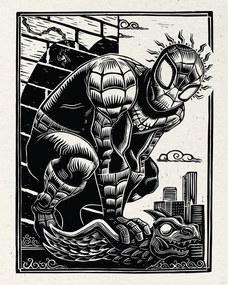 Komar Plakát Marvel Spider-Man Lino-Cut 40 x 50 cm