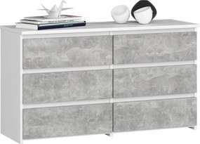 Komoda CL100 6SZ bílá/beton