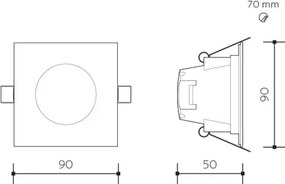 LED podhledové svítidlo Panlux SPOTLIGHT IP65 SQUARE 4000K PN14300027