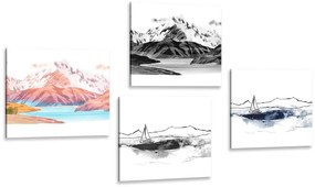 Set obrazů magická krajina ve stylu malby Varianta: 4x 60x60
