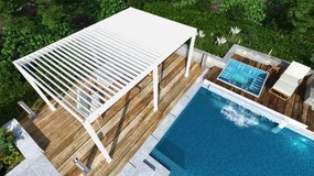 Outdoor Creations Hliníková pergola s lamelami ORION 360x720cm 6 stojek Barva: Bílá RAL 9016