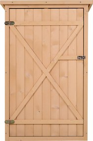 Outsunny zahradní kůlna na nářadí s policemi kůlna na nářadí zahradní kůlna z přírodního dřeva 75 x 56 x115 cm | Aosom