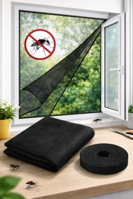 AFF Síť do okna proti hmyzu - 130 x 150 cm - černá