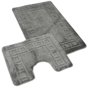 Kvalitex Koupelnová a WC předložka rám šedý SADA 60 x 100 cm + 60 x 50 cm