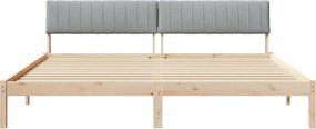 Rám postele s čelo Hnědá a světlá šedá 200 x 200 cm 3394348