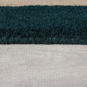 Flair Rugs, Ručně všívaný kusový koberec Abstract Labyrinth Shaped Green/Blue, 150x240, modrá, chodba / předsíň