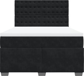 Box spring postel s matrací černá 160x200 cm samet 3290968