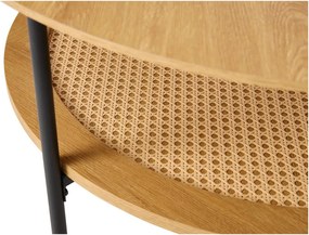 Kulatý konferenční stolek v dekoru dubu v přírodní barvě ø 80 cm Pensacola – Unique Furniture