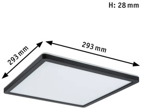 Paulmann 71015 Atria Shine, černé stropní LED svítidlo s korónou, 16W LED 4000K, 29x29cm