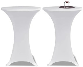 Potahy na koktejlový stůl Ø 80 cm, bílé strečové, 2 ks 241203