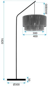 Toolight Stojací lampa Boho A1 APP1839-1F