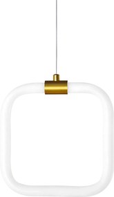Toolight Toolight, závěsné LED svítidlo 20x20cm, 9W, 3000K, LHJ057-CP1, bílá-zlatá matná, OSW-60030