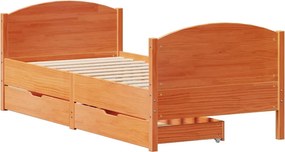 Postel bez matrace voskově hnědá 90 x 200 cm masivní borovice 3301808