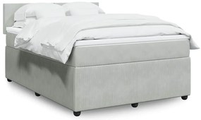 Box spring postel s matrací světle šedá 140x190 cm samet 3290028