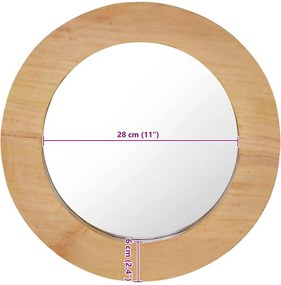 Nástěnné zrcadlo 40 cm teak kulaté 288805