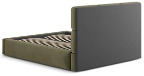 Zelená čalouněná dvoulůžková postel s úložným prostorem s roštem 140x200 cm Libera – Windsor &amp; Co Sofas
