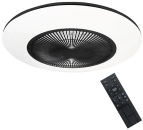 LED Stmívatelné stropní svítidlo s ventilátorem ARIA LED/38W/230V černá/bílá +DO