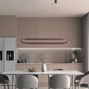 Smart LED závěsné svítidlo Lucande Melinay kávová CCT Tuya 3000K/4000K 51W 2800lm s dálkovým ovládáním 10020398