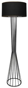 Stojací lampa, kov, 155 x 21 x 38 cm, černá