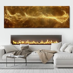 Obraz na plátně - Zlatavý vodní nádech FeelHappy.cz Velikost obrazu: 150 x 50 cm