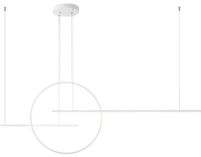 REDO Group 01-1736 Giotto, moderní závěsné svítidlo, 66W LED 3000K dimswitch, bílá, délka 176cm