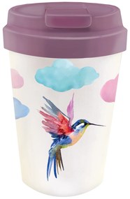Chic.mic Cestovní hrnek Bioloco Easy cup Watercolor bird 350 ml