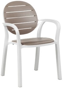 OnaDnes -20% Nardi Hnědo-bílá plastová zahradní židle Palma