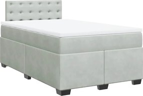 Box spring postel s matrací světle šedá 120x190 cm samet 3288570