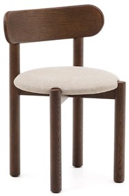 Hnědo-krémové jídelní židle z dubového dřeva v sadě 2 ks Nebai – Kave Home