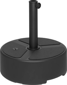 Outsunny plnitelný podstavec pro slunečník z HDPE — kulatý stojan pro tyče Ø38/Ø48 mm, pojme 20 kg písku nebo 18 kg vody, na balkon/terasu/zahradu — č