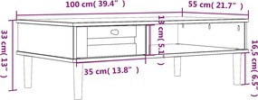 vidaXL Konferenční stolek SENJA vzhled ratanu 100x55x33 cm masiv [358046] Barva: Hnědá