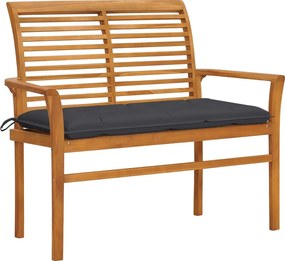 vidaXL Zahradní lavice s poduškou 112 cm masivní teak [3062669] Barva: antracitová